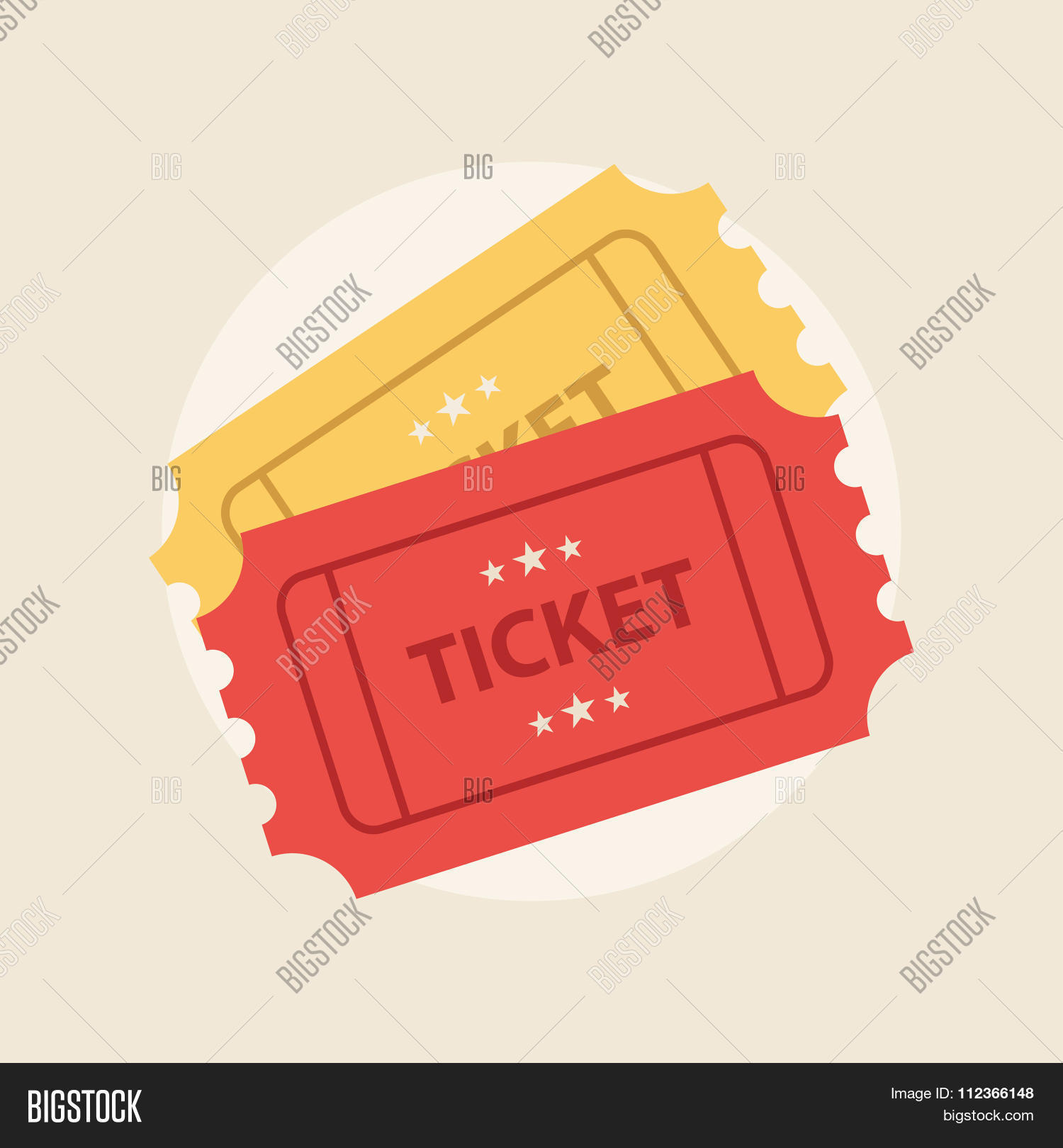 Ticket Flat Vector Vector & Photo (Free Trial) | Bigstock