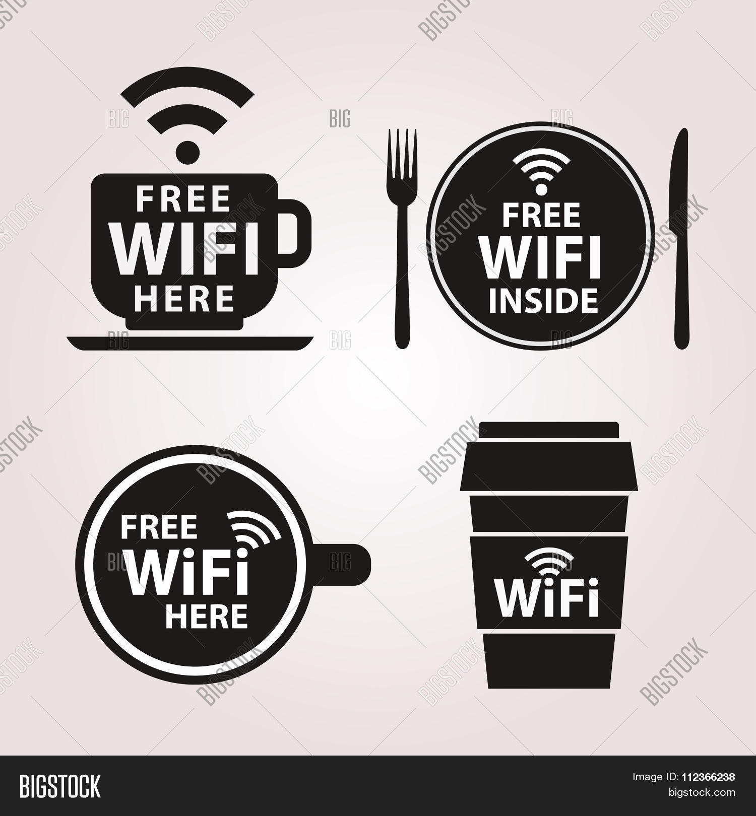 Wifi Free Zone Set Vector & Photo (Free Trial) | Bigstock