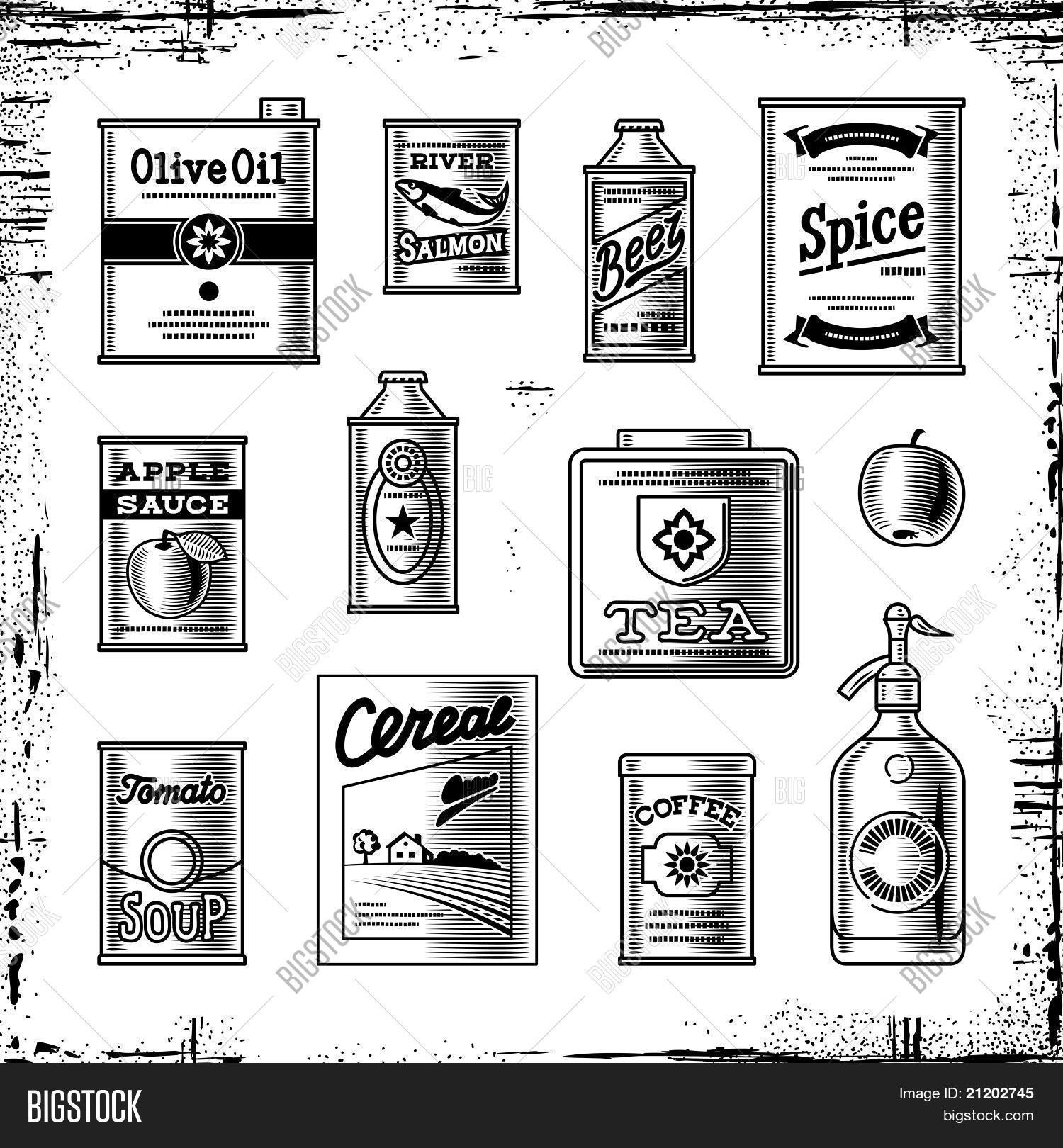 Vector y foto Abarrotes Retro (prueba gratis) | Bigstock