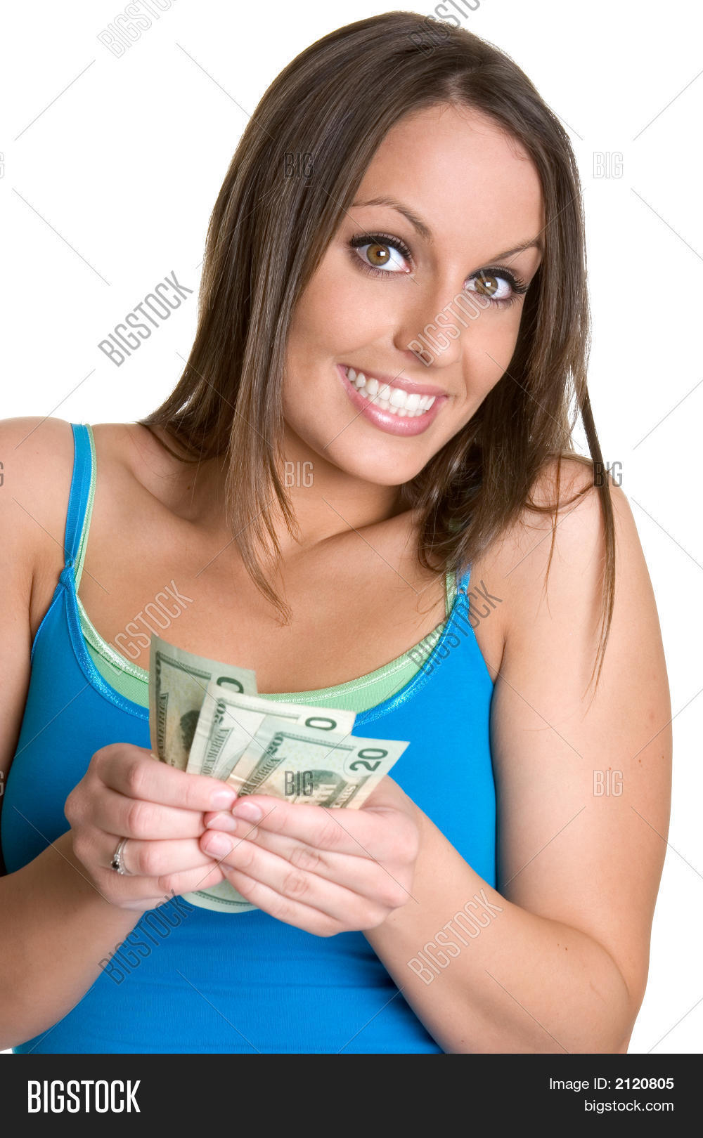 Lady Holding Money Image & Photo (Free Trial) | Bigstock