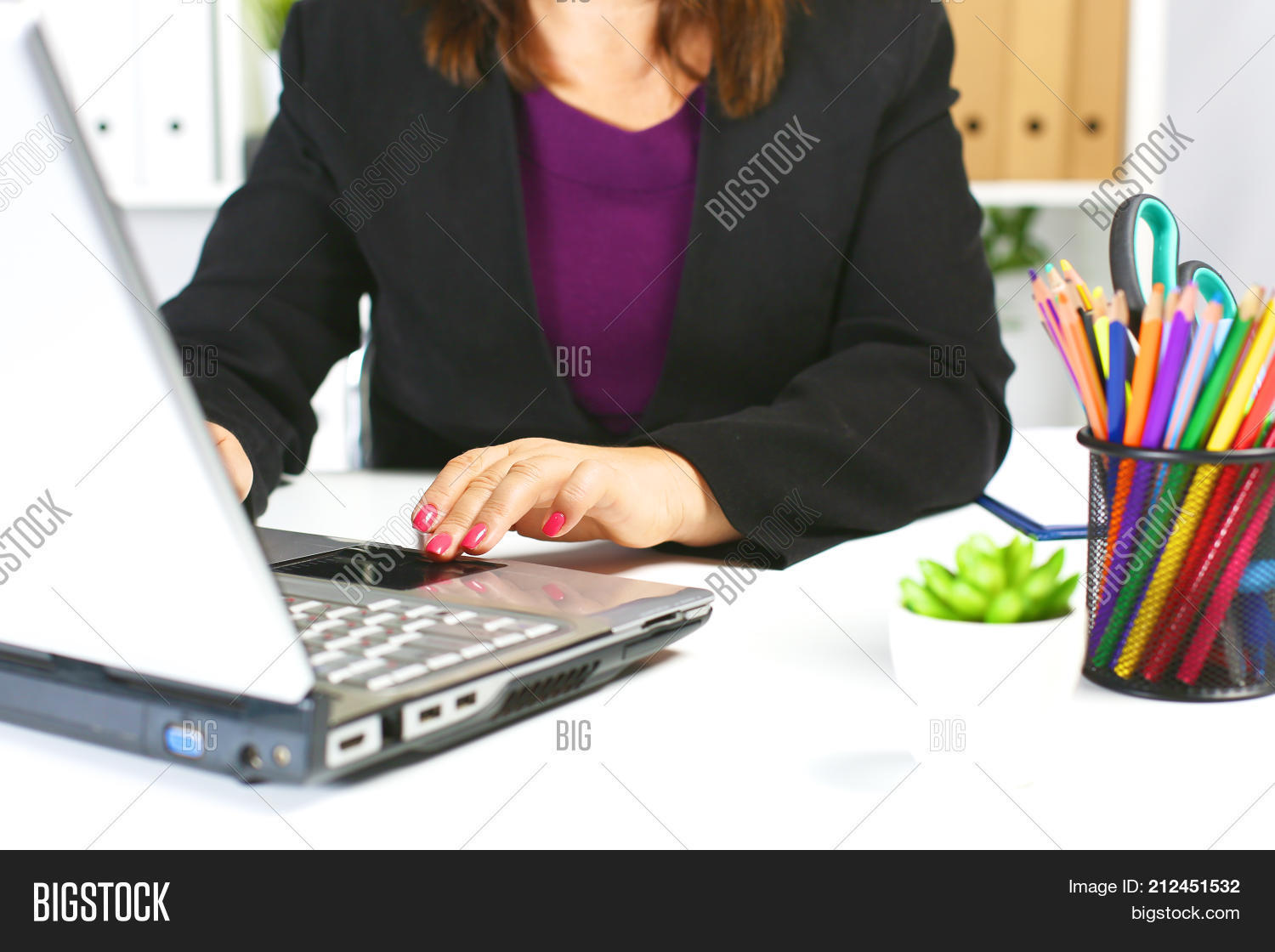 Woman Behind Desk Image & Photo (Free Trial) | Bigstock