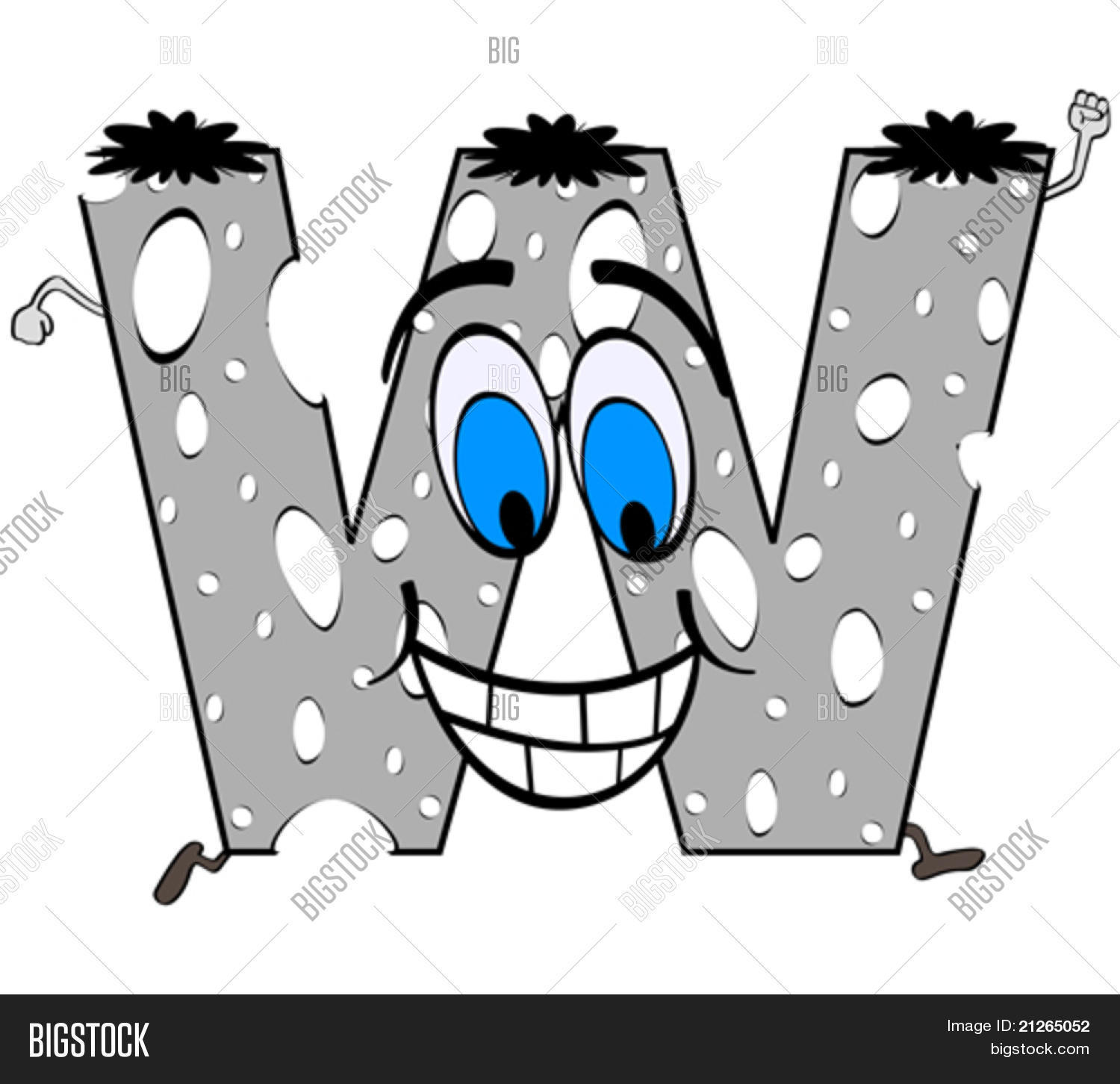 Cartoon Letter W Vector & Photo (Free Trial) | Bigstock