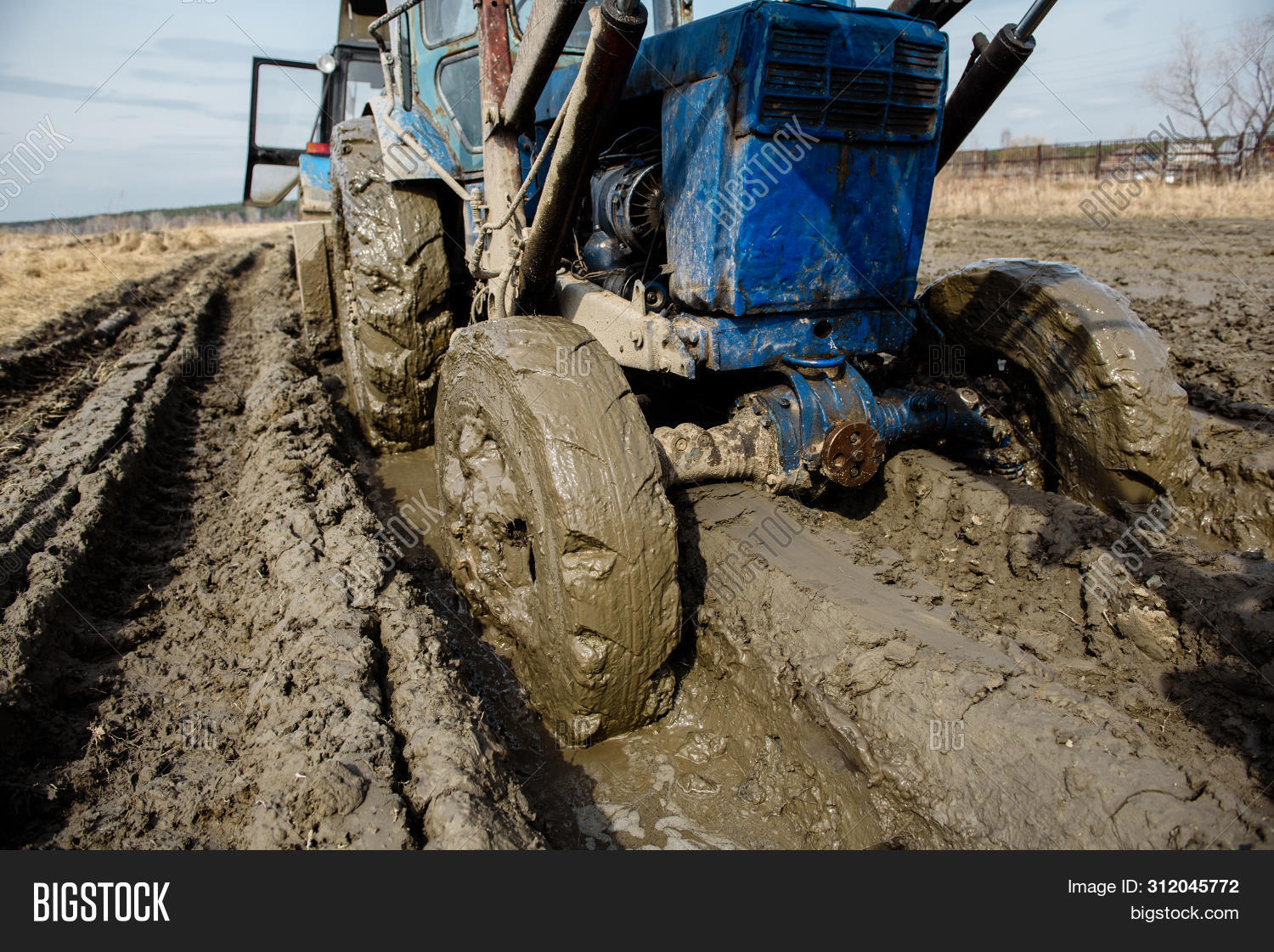 Tractor Stuck Mud On Image & Photo (Free Trial) | Bigstock