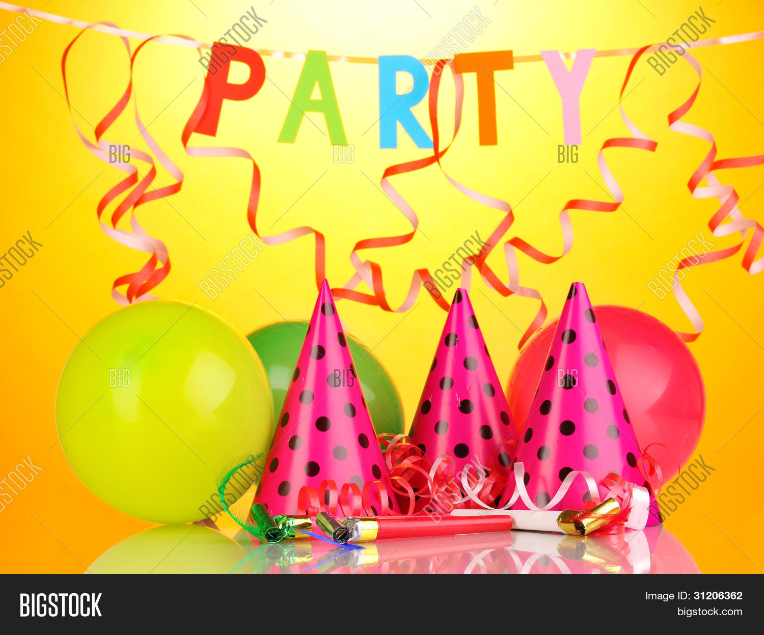 Party Items On Orange Image & Photo (Free Trial) | Bigstock