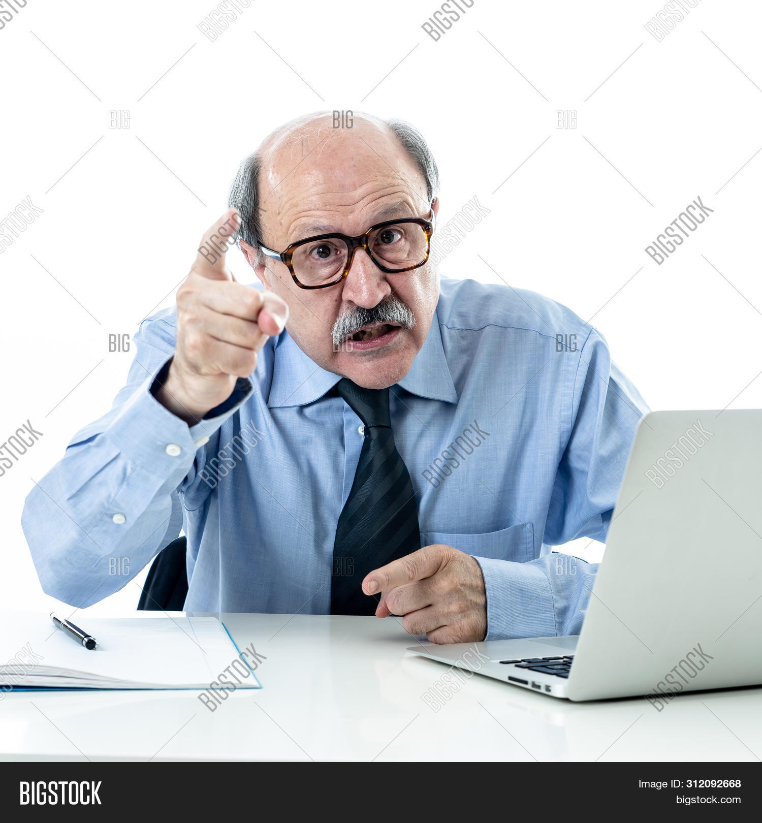 Angry Older Boss Work Image & Photo (Free Trial) | Bigstock