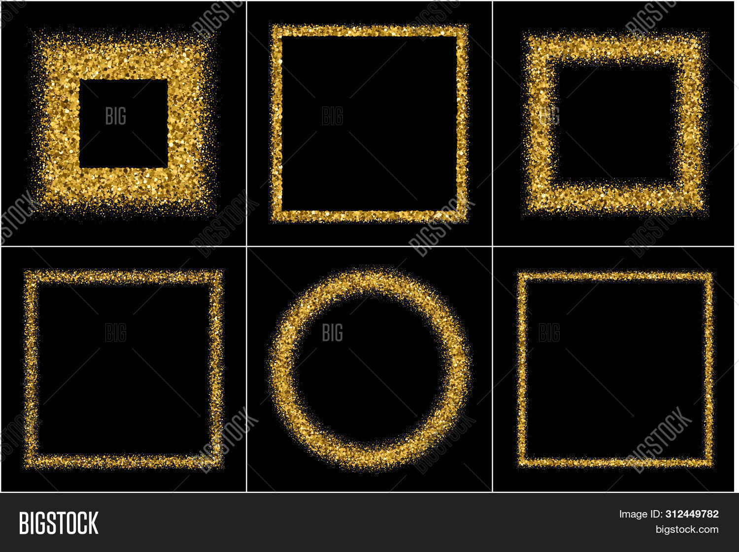 Set Gold Frames. Vector & Photo (Free Trial) | Bigstock