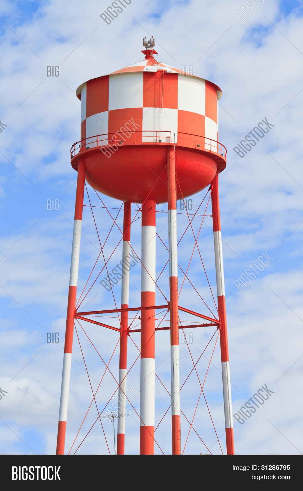Water Tower Red White Image & Photo (Free Trial) | Bigstock