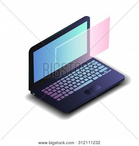 Isometric Laptop Blue Vector & Photo (Free Trial) | Bigstock