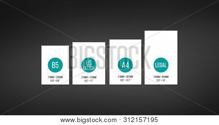 Paper Sizes. B5, Us Vector & Photo (Free Trial) | Bigstock