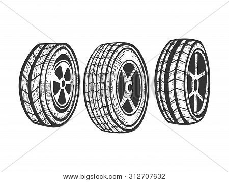 Car Wheels Set Sketch Vector & Photo (Free Trial) | Bigstock