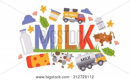 Milk Dairy Production Vector & Photo (Free Trial) | Bigstock