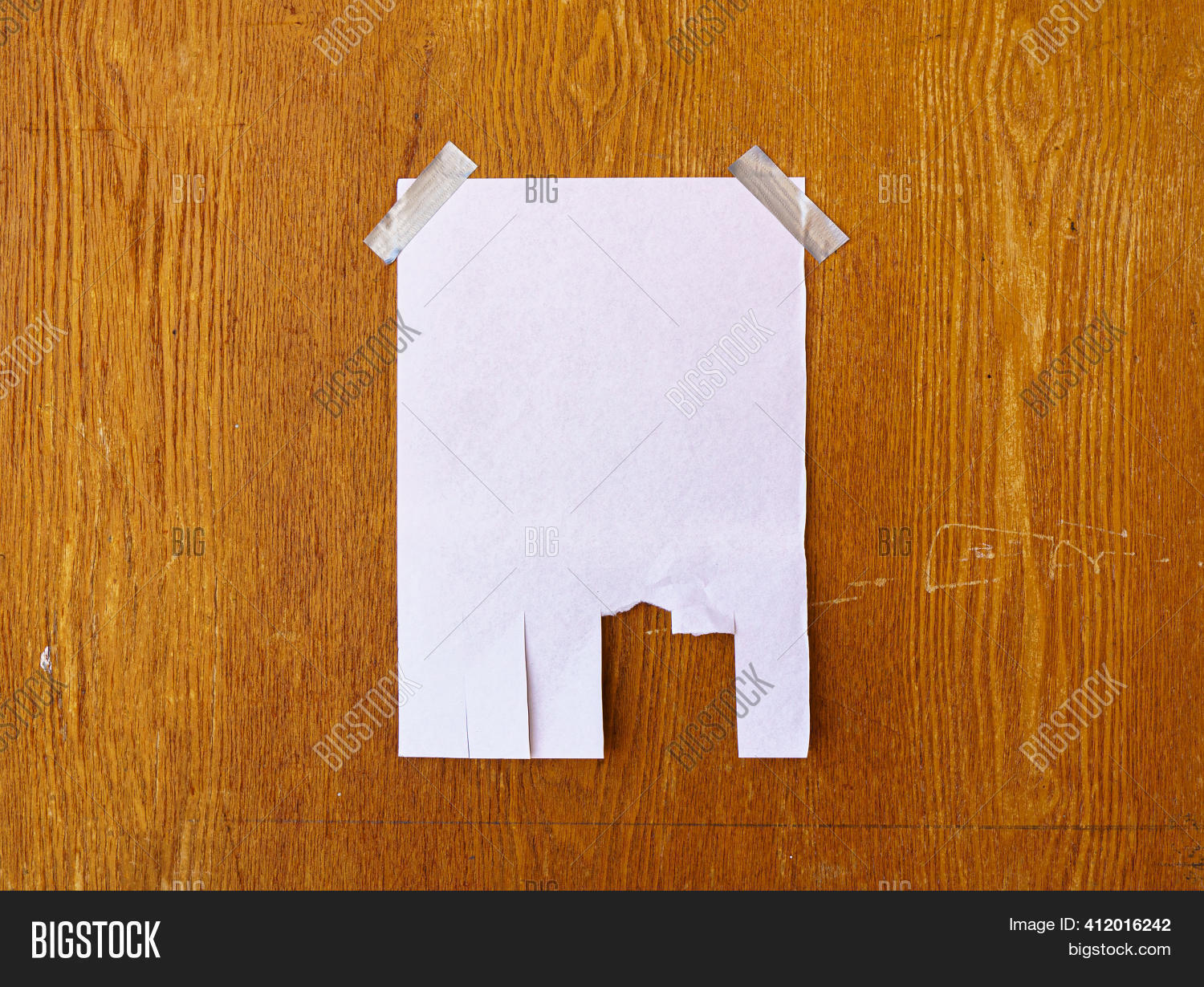 Tear Off Paper On Wood Image & Photo (Free Trial) | Bigstock