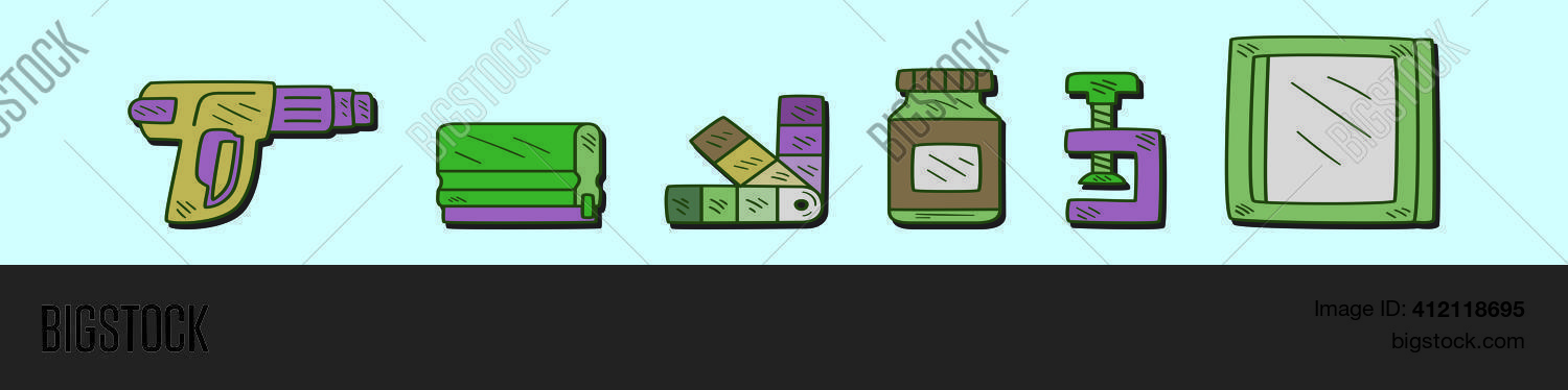 Set Screen Printing Vector & Photo (Free Trial) | Bigstock