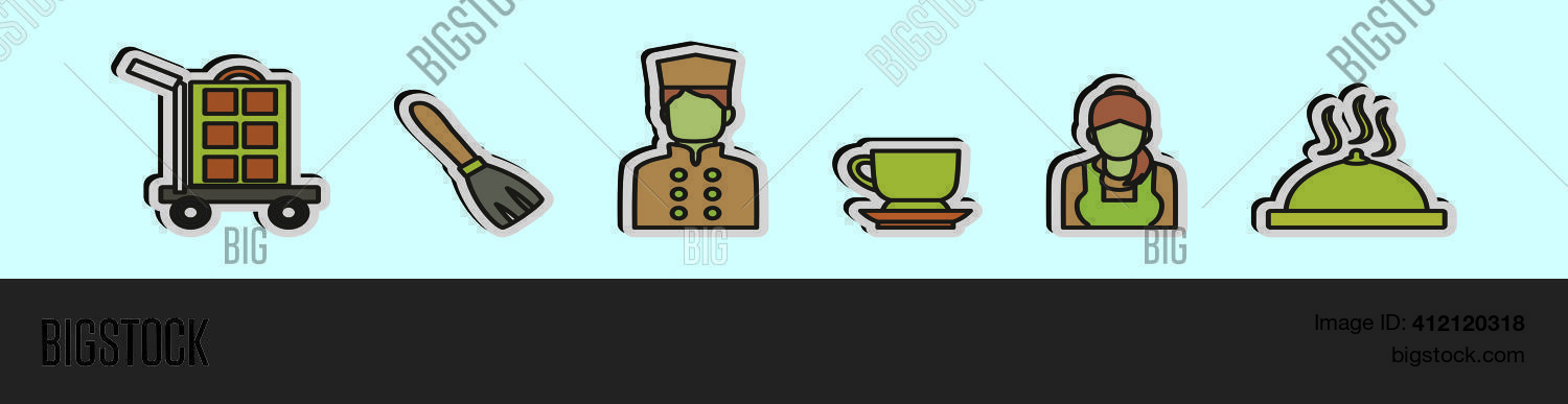 Set Concierge Cartoon Vector & Photo (Free Trial) | Bigstock