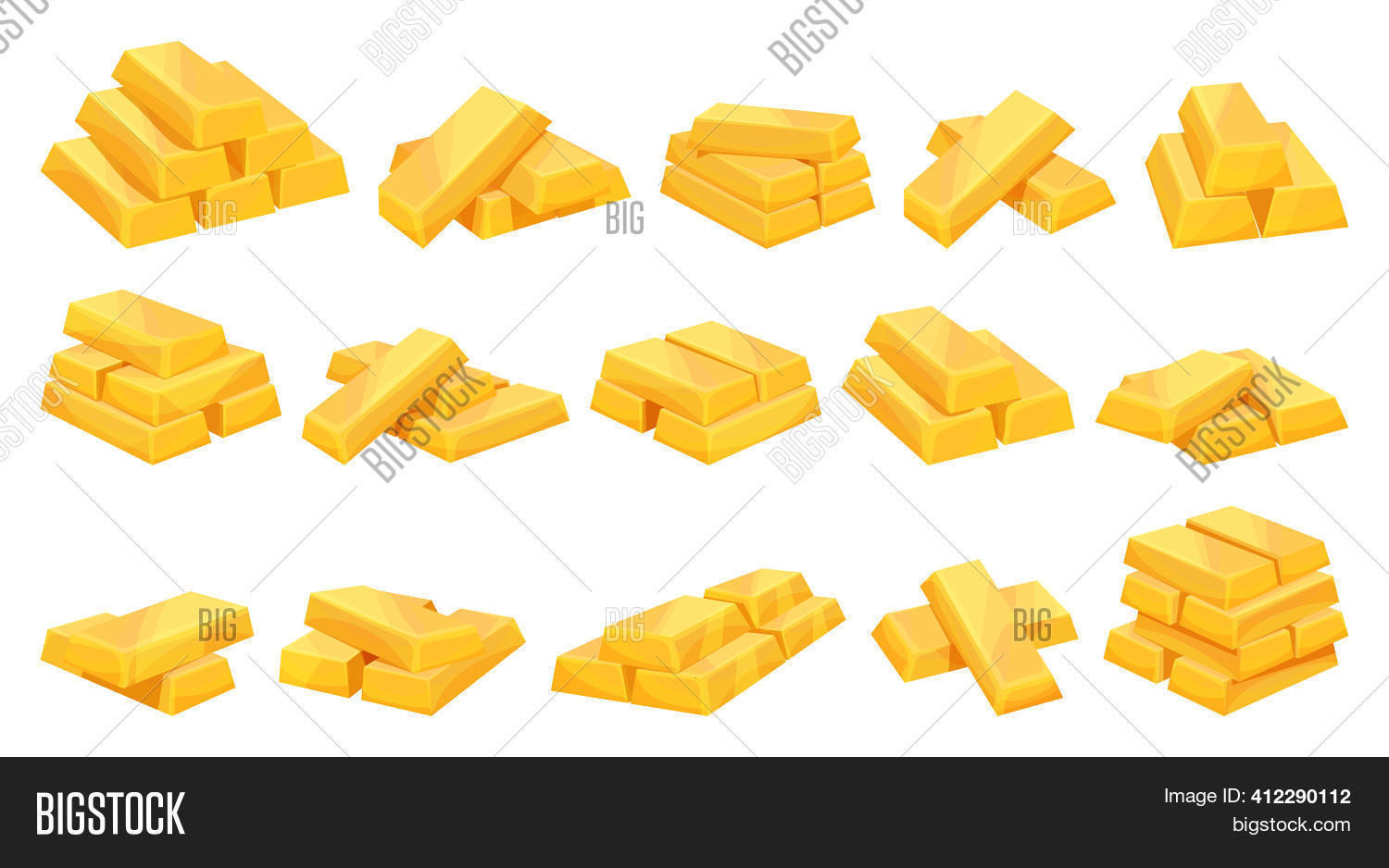 Golden Ingot Cartoon Image & Photo (Free Trial) | Bigstock