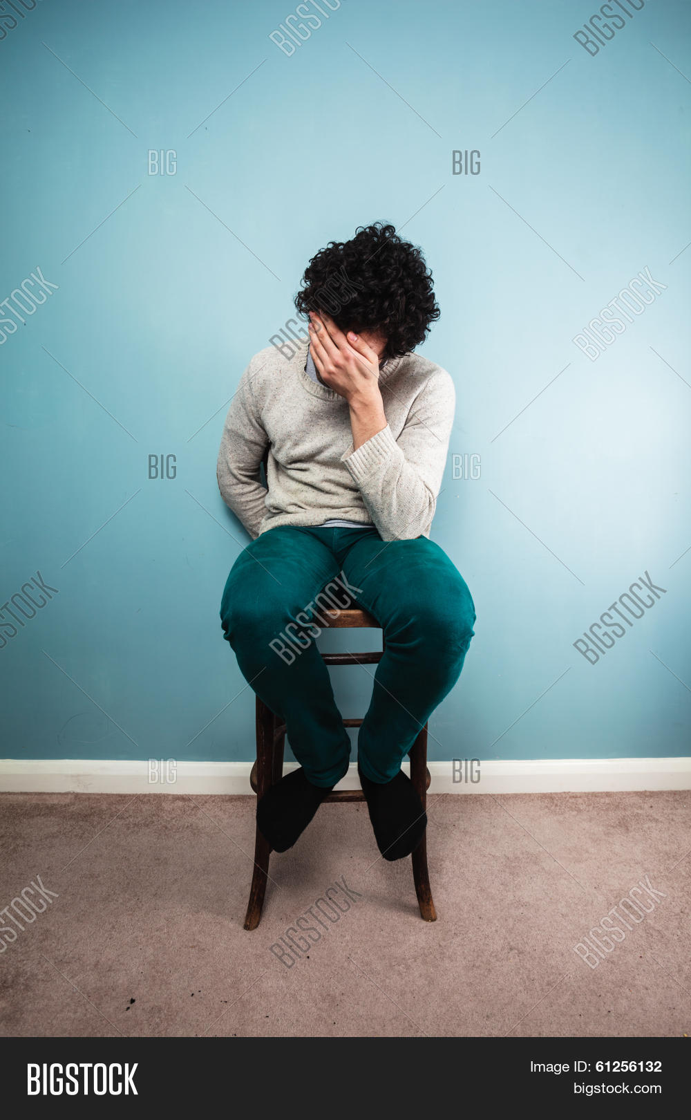 Sad Man Sitting On Image & Photo (Free Trial) | Bigstock