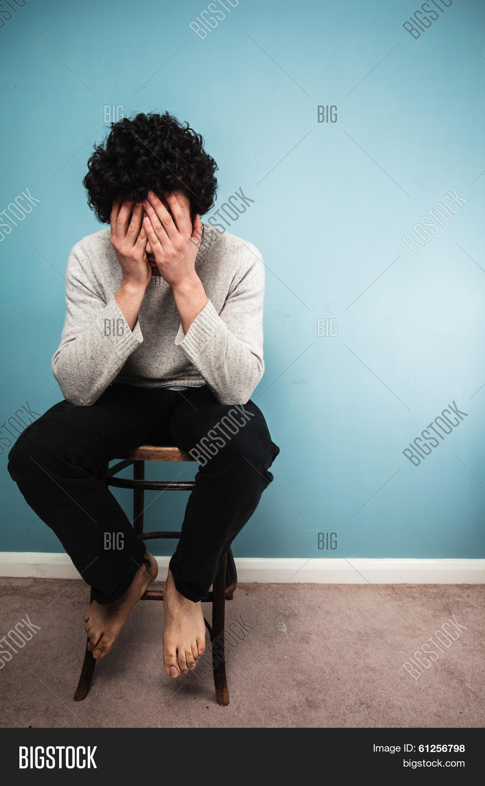 Sad Man Sitting On Image & Photo (Free Trial) | Bigstock