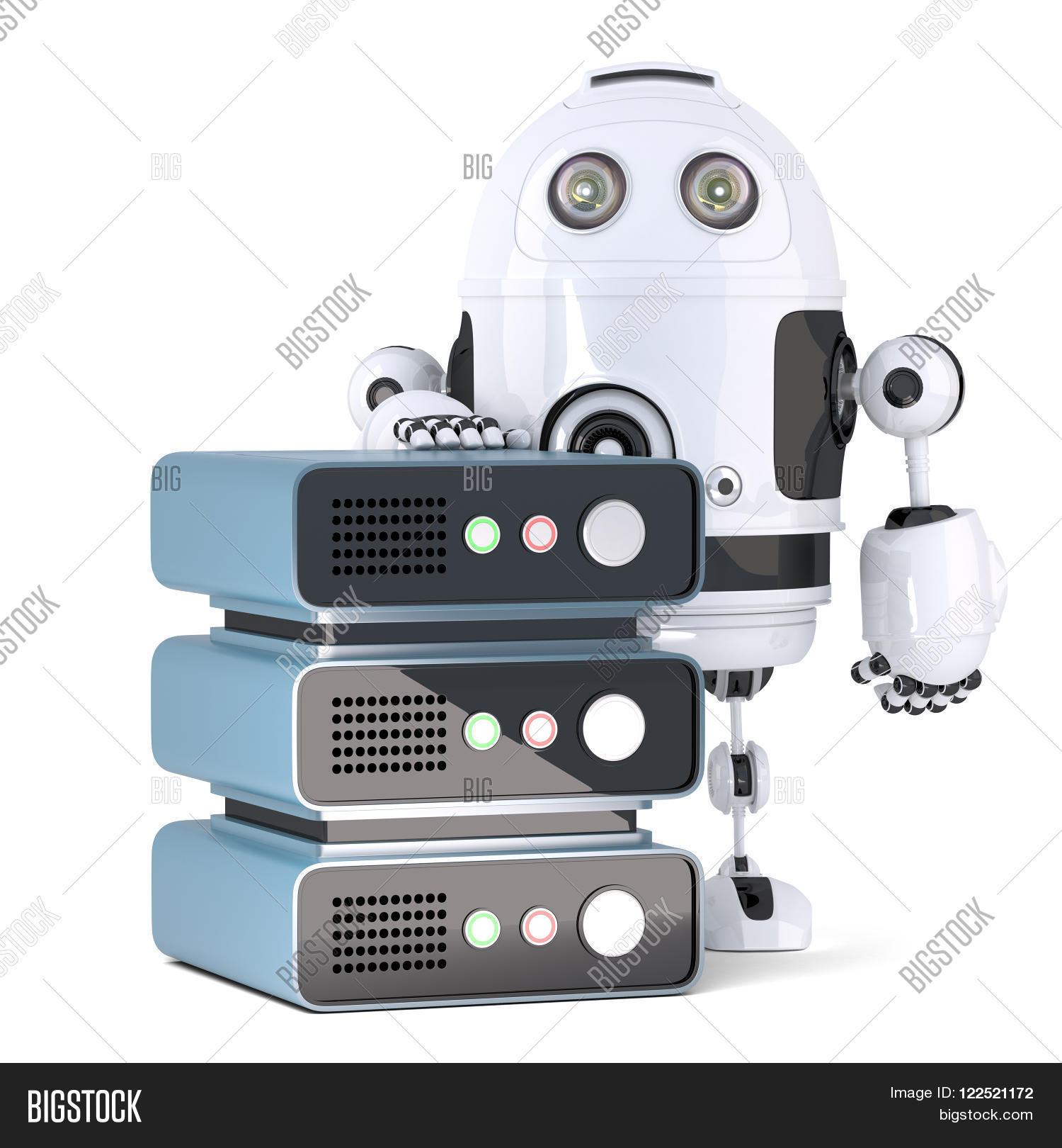 3d Robot Server Rack. Image & Photo (Free Trial) | Bigstock