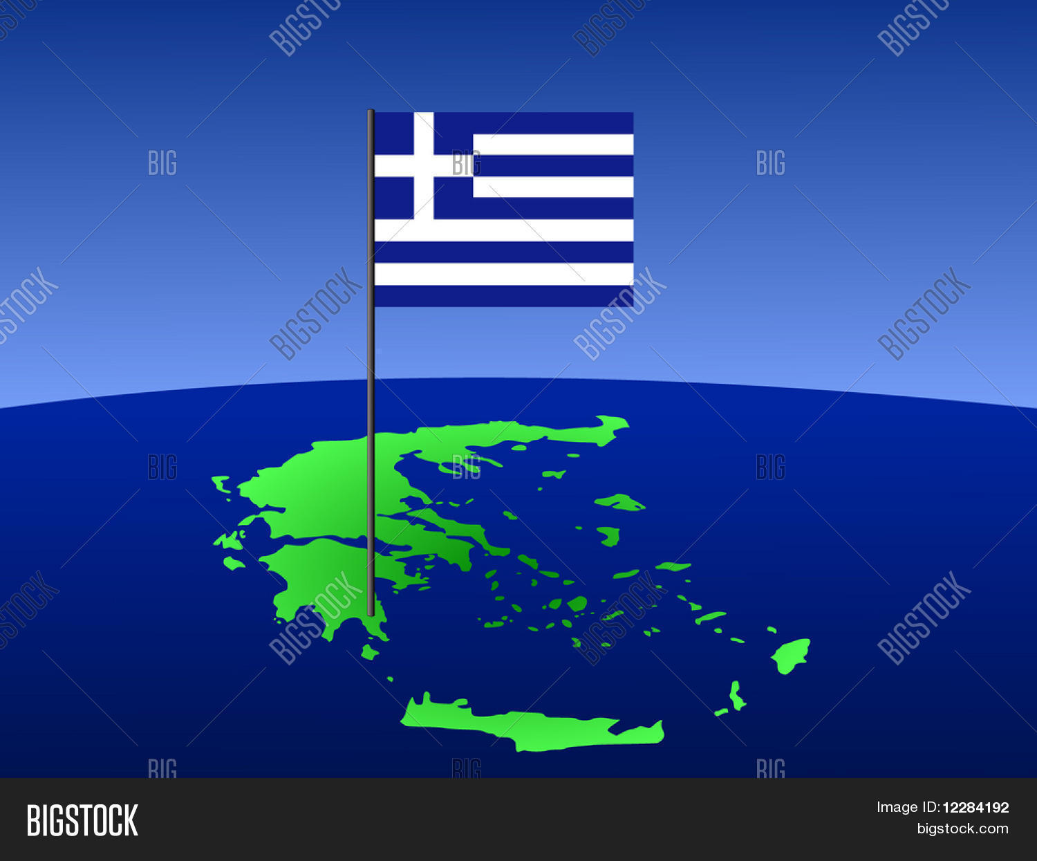 Map Greece Greek Flag Vector & Photo (Free Trial) | Bigstock
