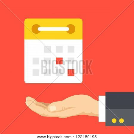 Hand Calendar Flat Vector & Photo (Free Trial) | Bigstock