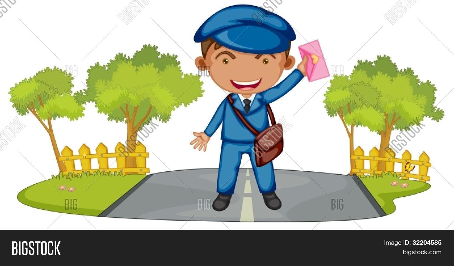 Illustration Postman Vector & Photo (Free Trial) | Bigstock
