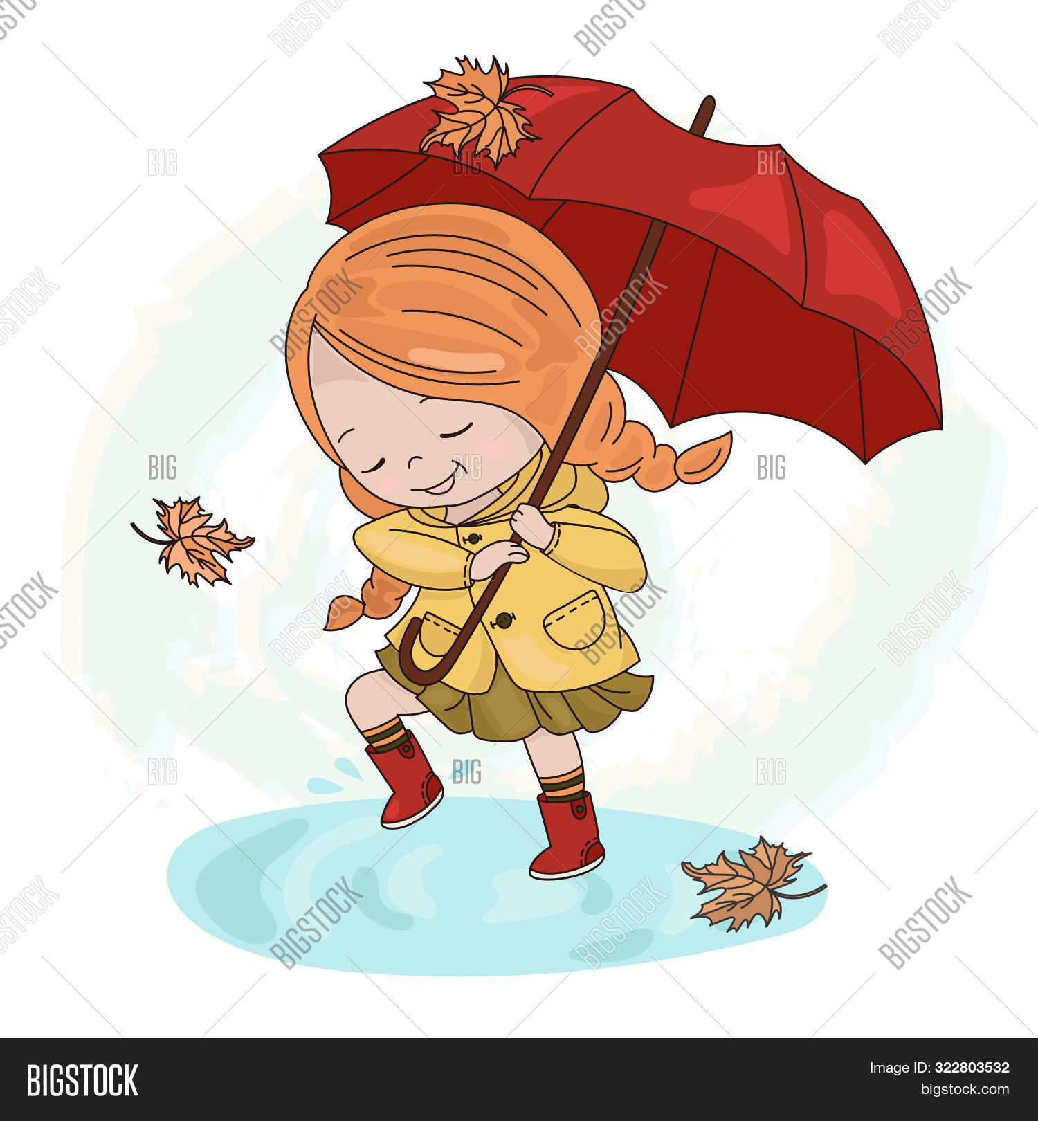 Rain Girl Season Vector & Photo (Free Trial) | Bigstock