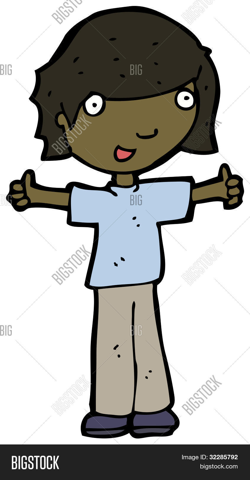 Cartoon Boy Gibing Image & Photo (Free Trial) | Bigstock