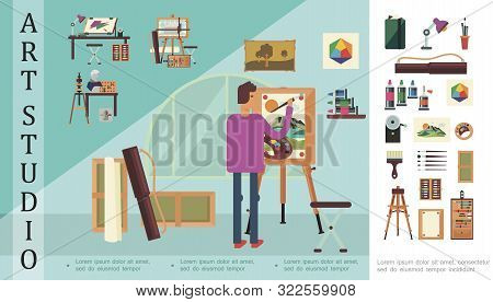 Flat Art Studio Vector & Photo (Free Trial) | Bigstock