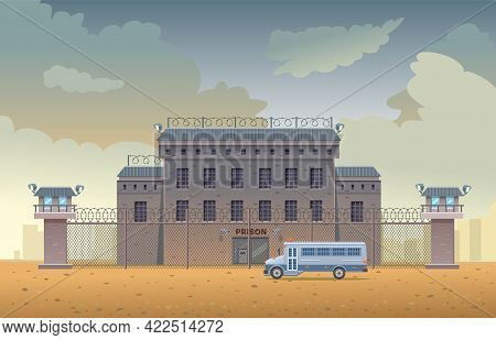 Jail Building Cartoon