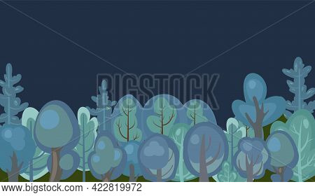 Flat Forest. Night Vector & Photo (Free Trial) | Bigstock