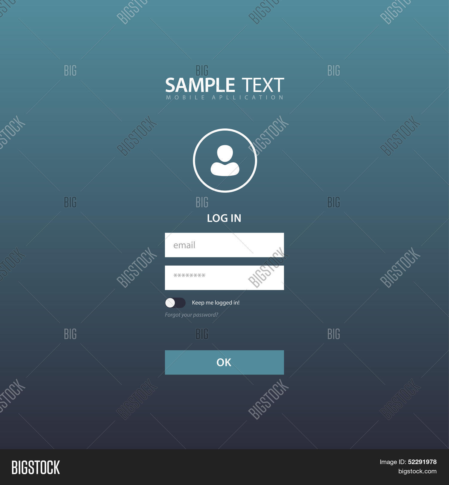 Flat Login Template Vector & Photo (Free Trial) | Bigstock