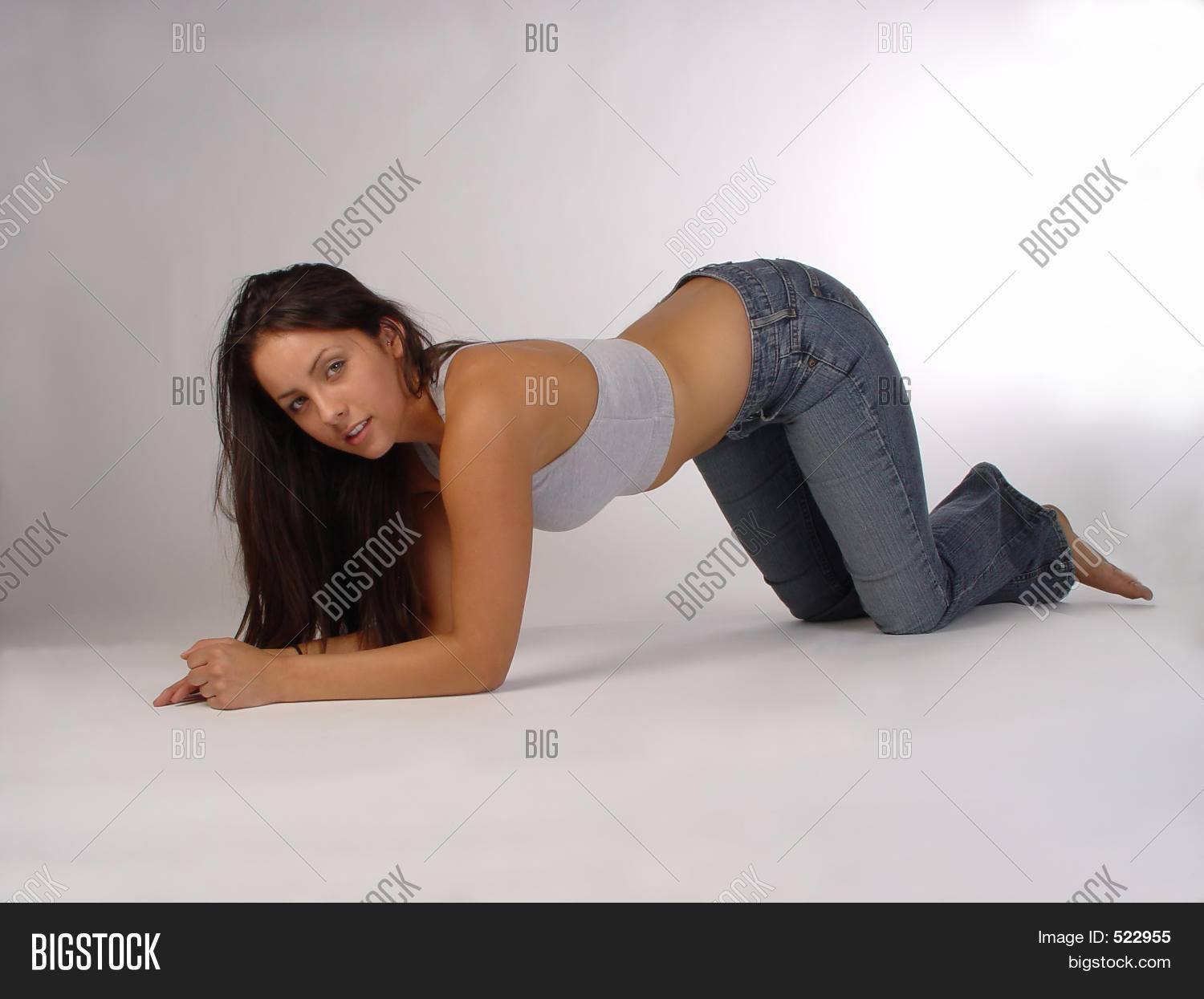 Woman Jeans Sports Bra Image And Photo Free Trial Bigstock