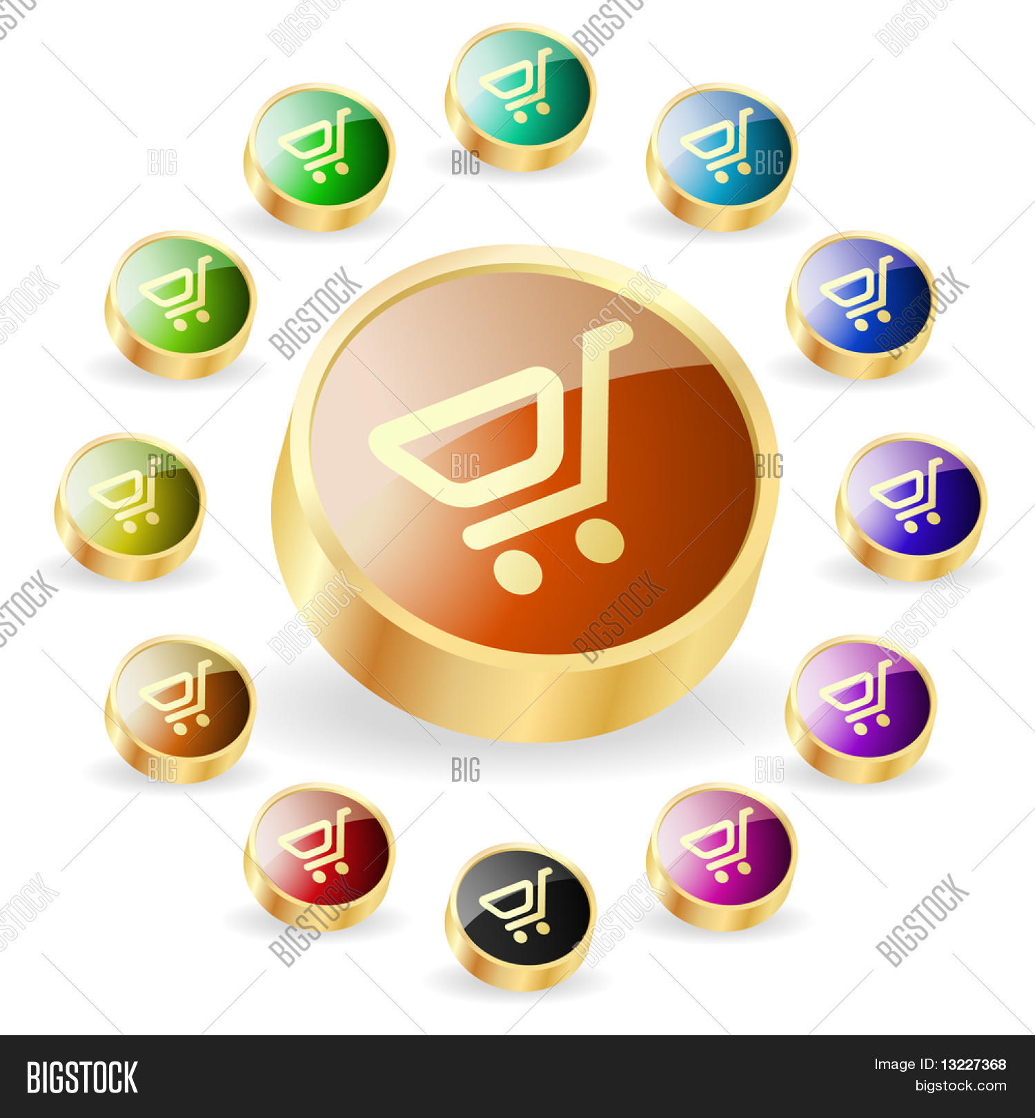 Shopping Button. Vector & Photo (Free Trial) | Bigstock