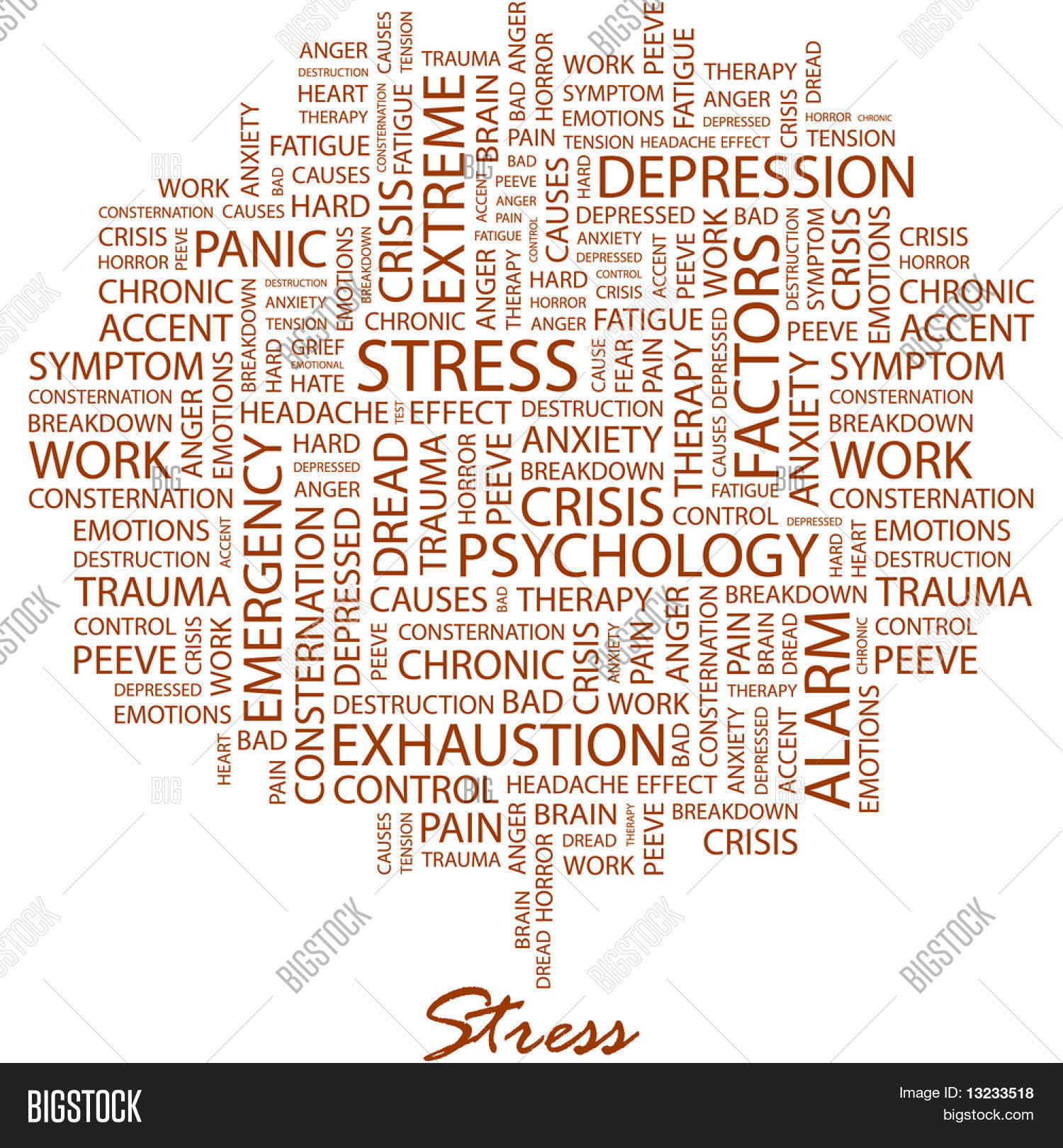 STRESS. Word Collage Vector & Photo (Free Trial) | Bigstock