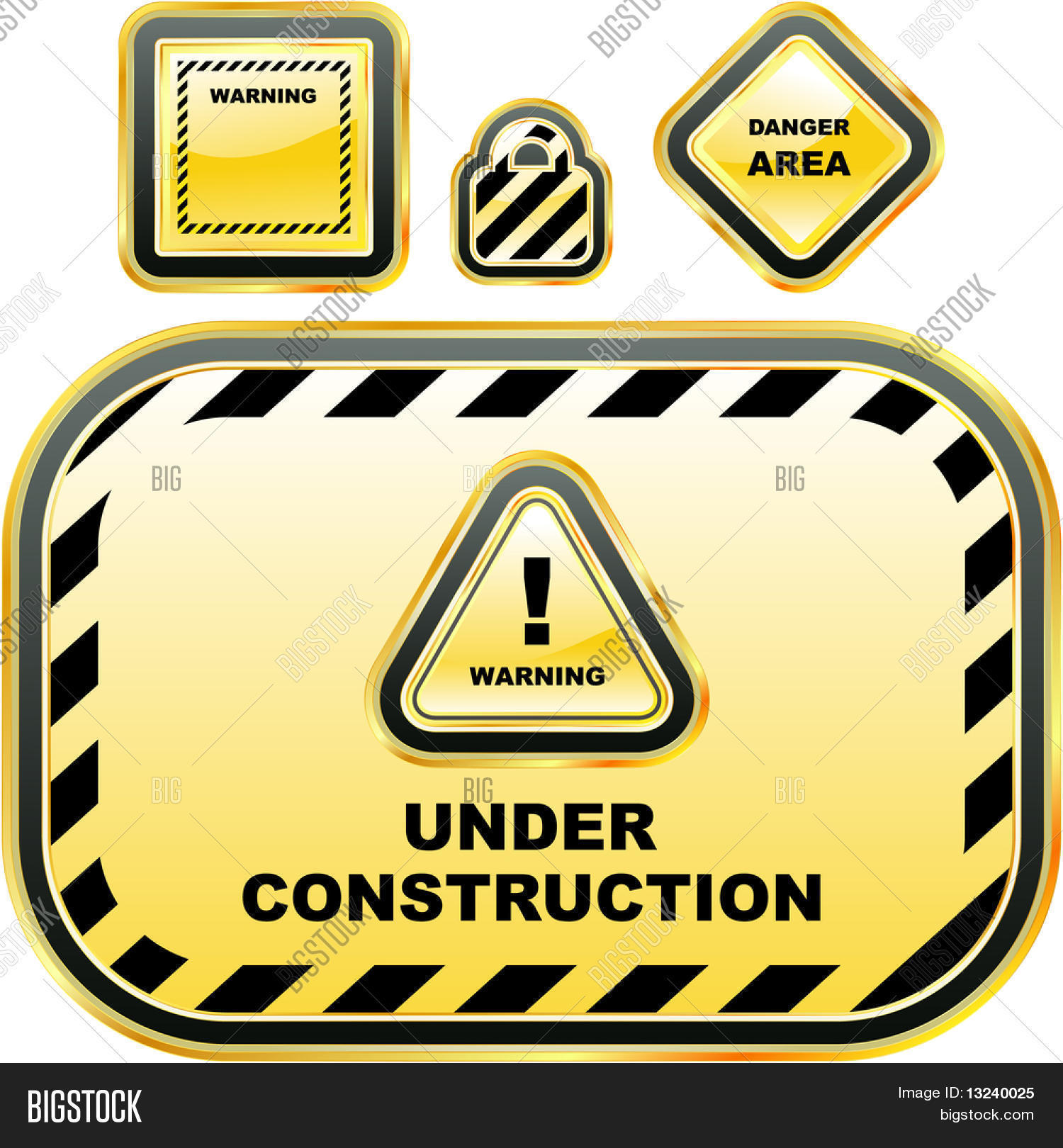 Warning Vector Label Vector & Photo (Free Trial) | Bigstock