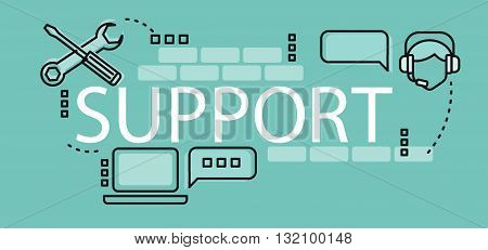 Support Banner Vector & Photo (Free Trial) | Bigstock