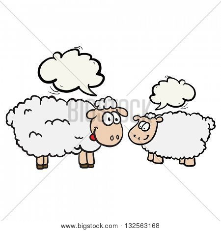Two Sheep Talking Vector & Photo (Free Trial) | Bigstock