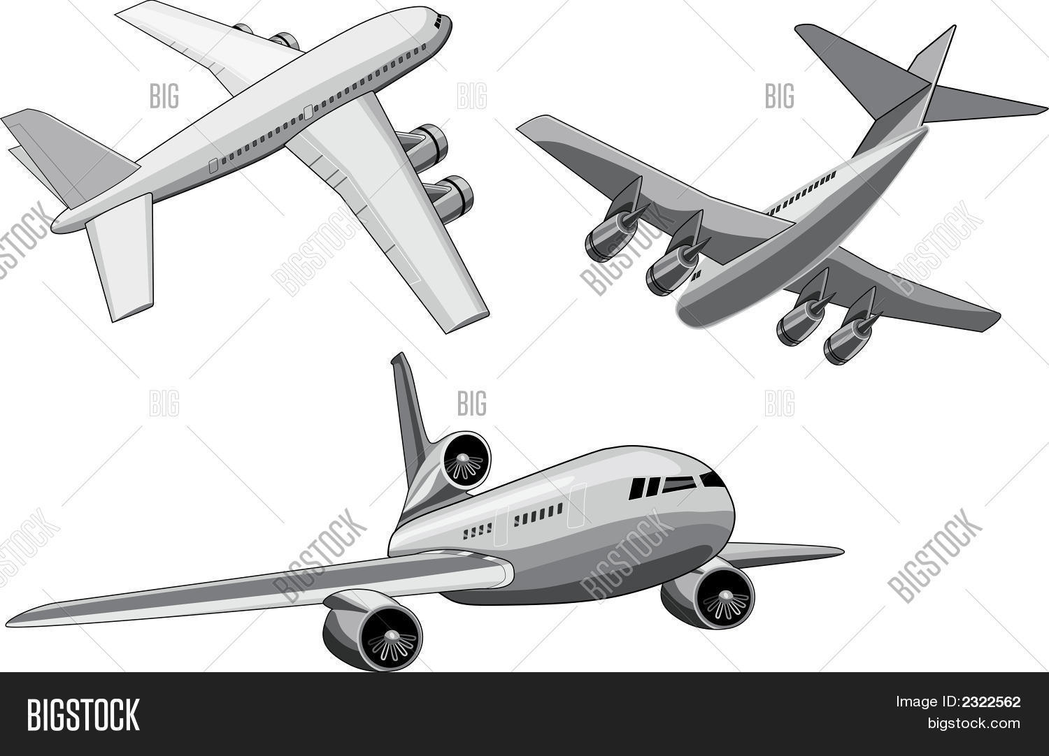 Jet Plane 3 Views Vector & Photo (Free Trial) | Bigstock