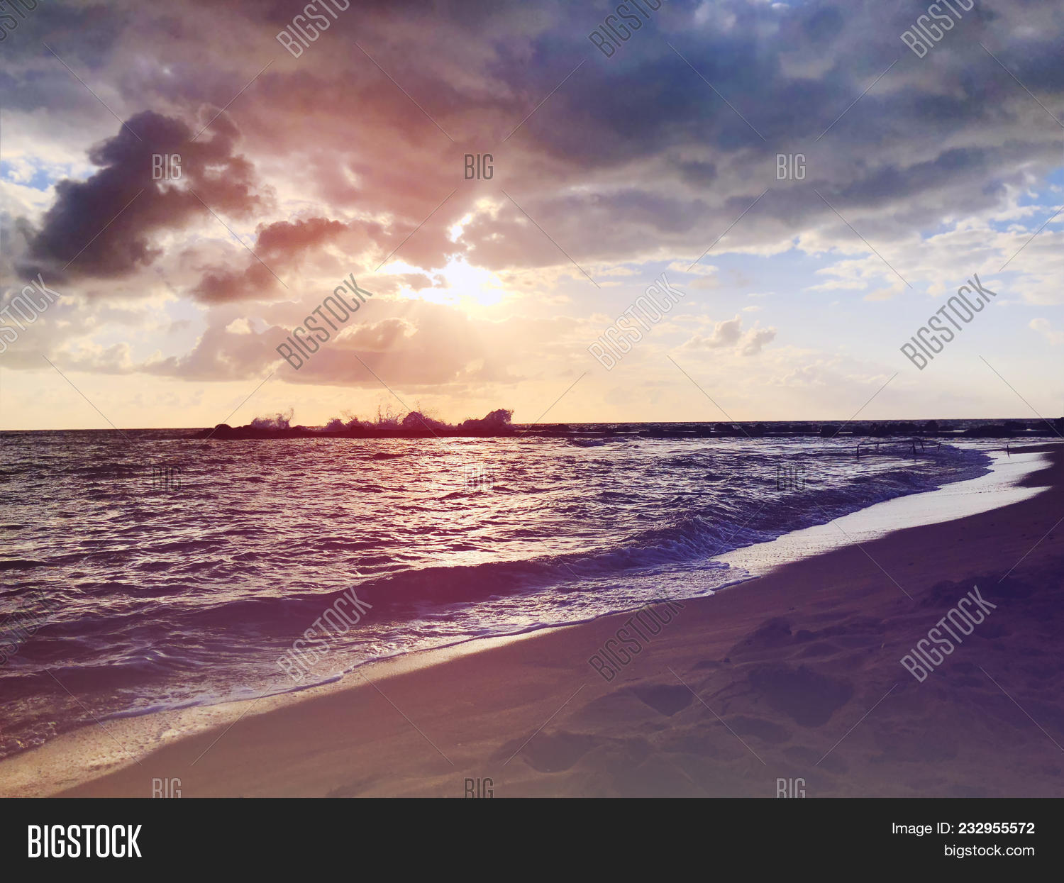 Sea Sunset Background Image & Photo (Free Trial) | Bigstock