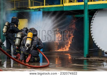 Firemen Using Water Image & Photo (Free Trial) | Bigstock