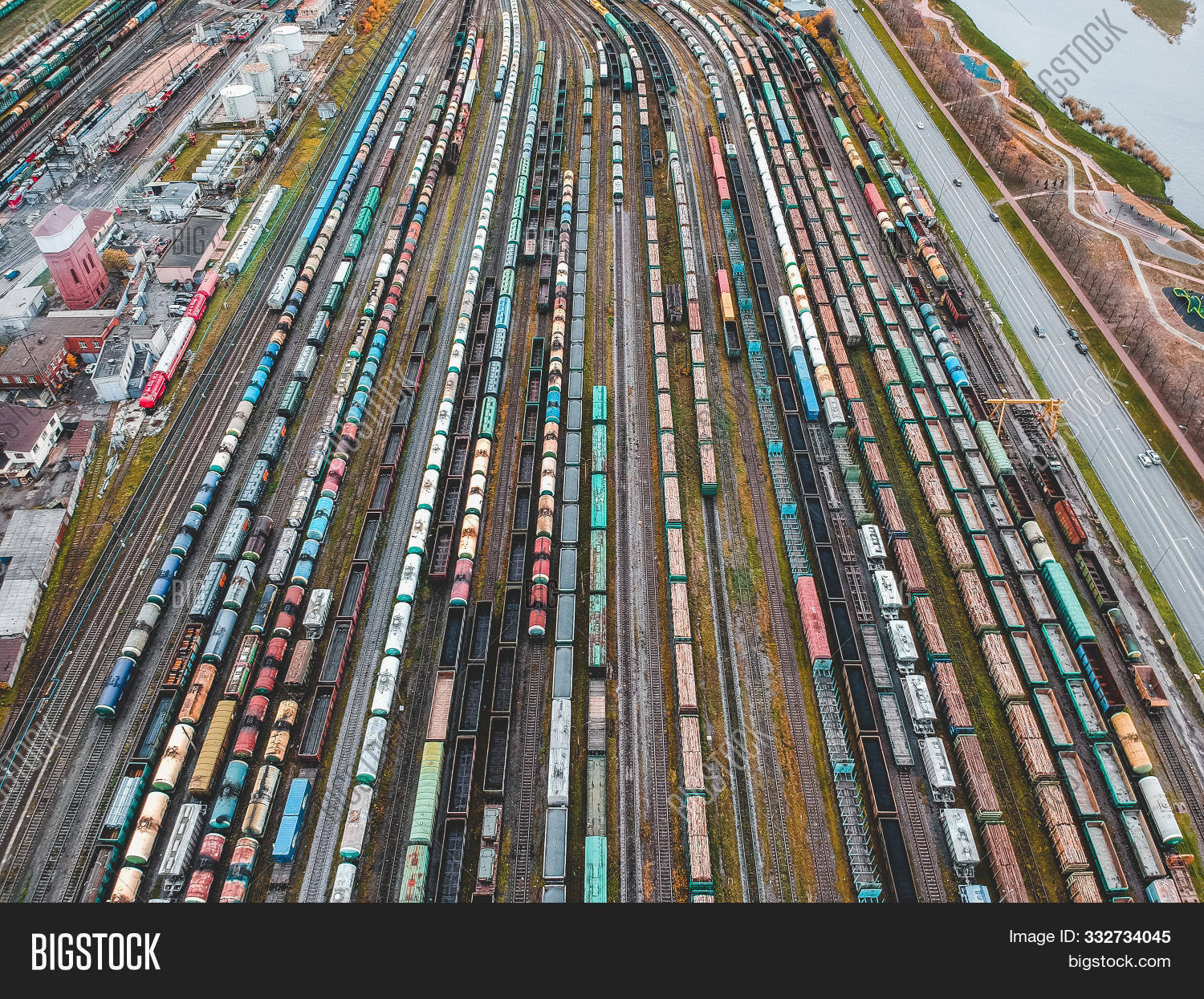 Cargo Trains. Aerial Image & Photo (Free Trial) | Bigstock