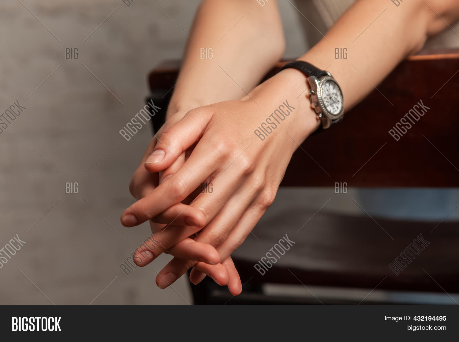 Woman Leaned Her Hands Image & Photo (Free Trial) | Bigstock