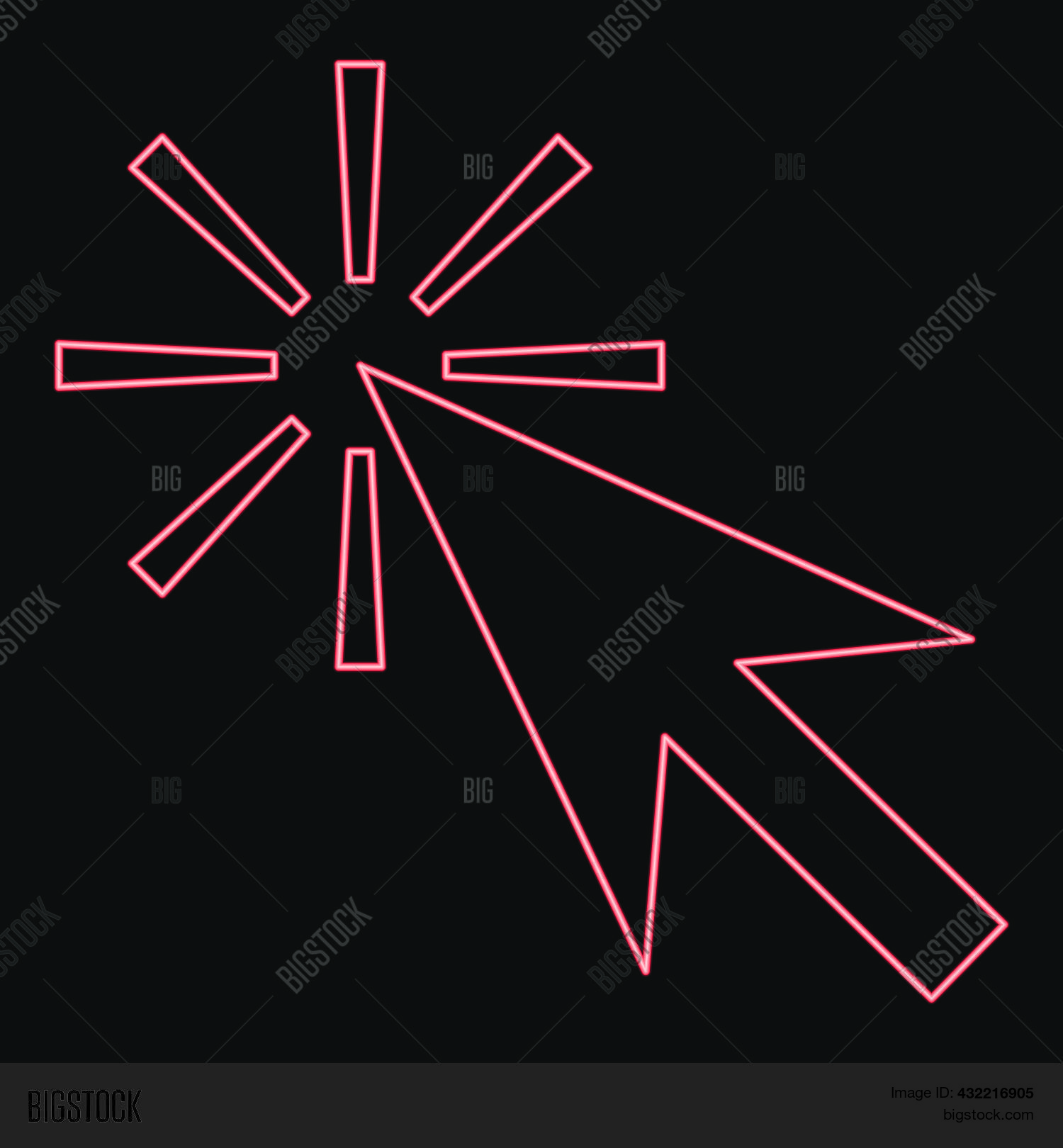 Neon Mouse Click Red Vector & Photo (Free Trial) | Bigstock