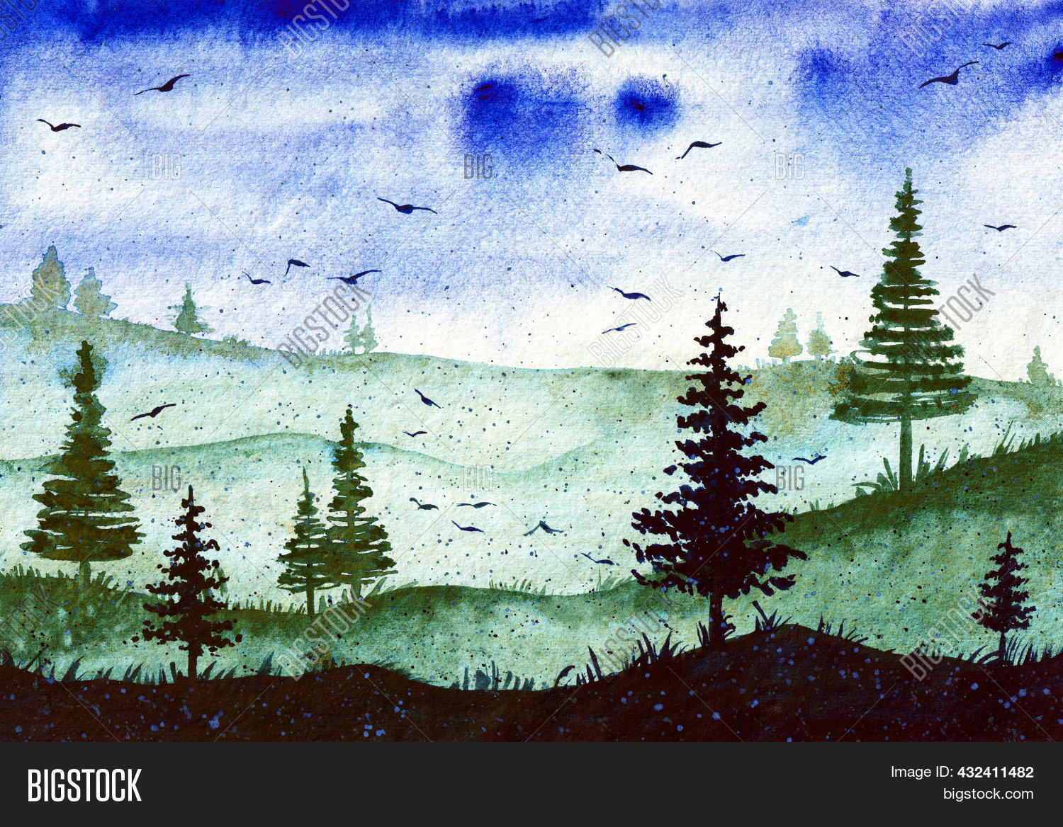 Forest Watercolor Image & Photo (Free Trial) | Bigstock