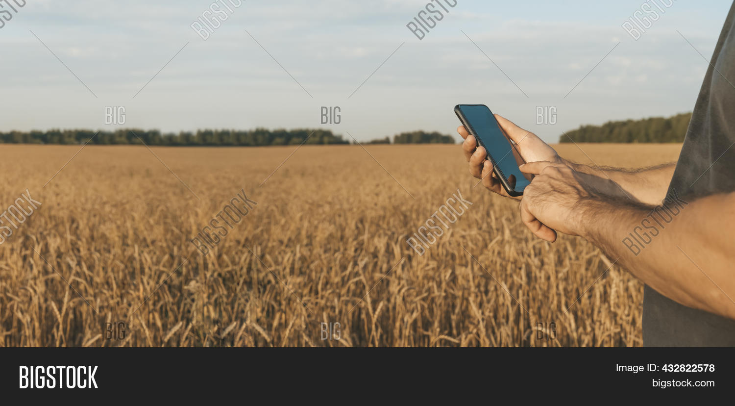 Farmer Smartphone His Image & Photo (Free Trial) | Bigstock