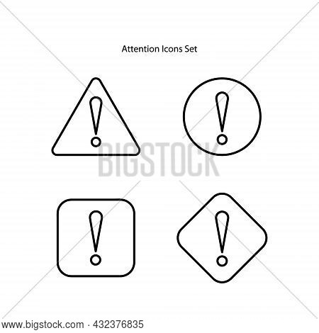 Attention Icons Set Vector & Photo (Free Trial) | Bigstock