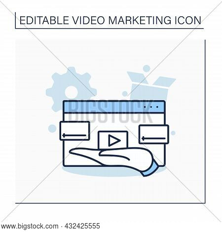 Demo Video Line Icon Vector & Photo (Free Trial) | Bigstock
