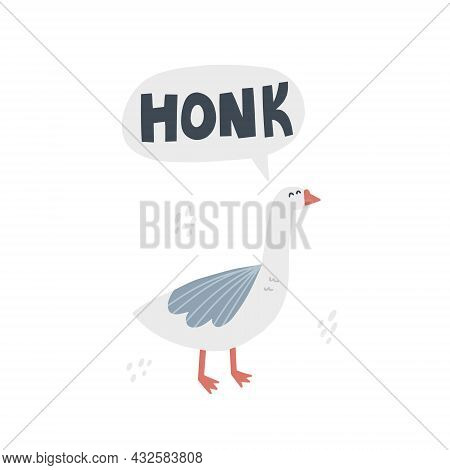 Goose Says Honk. Hand Vector & Photo (Free Trial) | Bigstock