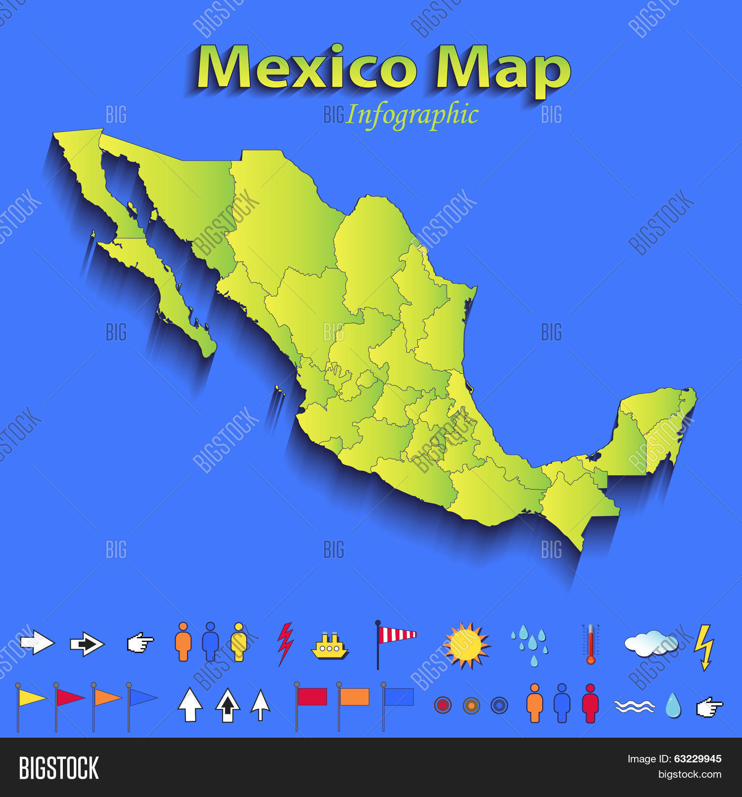 Mexico Map Infographic Image & Photo (Free Trial) | Bigstock