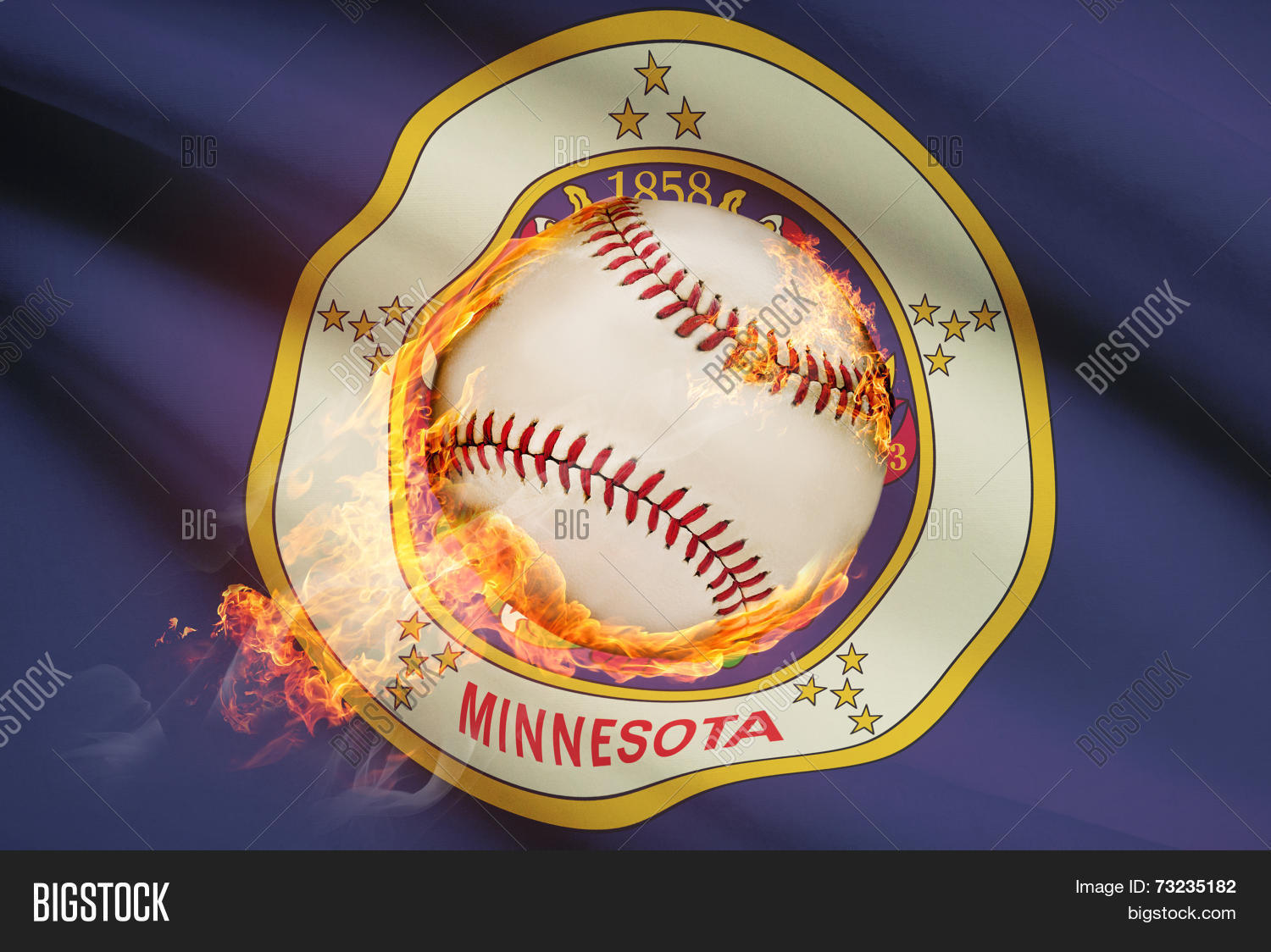 Baseball Ball Flag On Image & Photo (Free Trial) | Bigstock